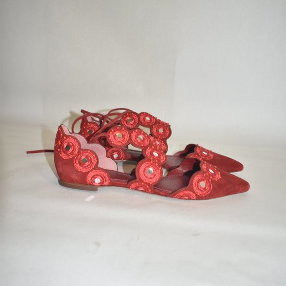 Tory Burch | Shoes | Tory Burch Yasmin Dorsay Flat Red Pointy ...